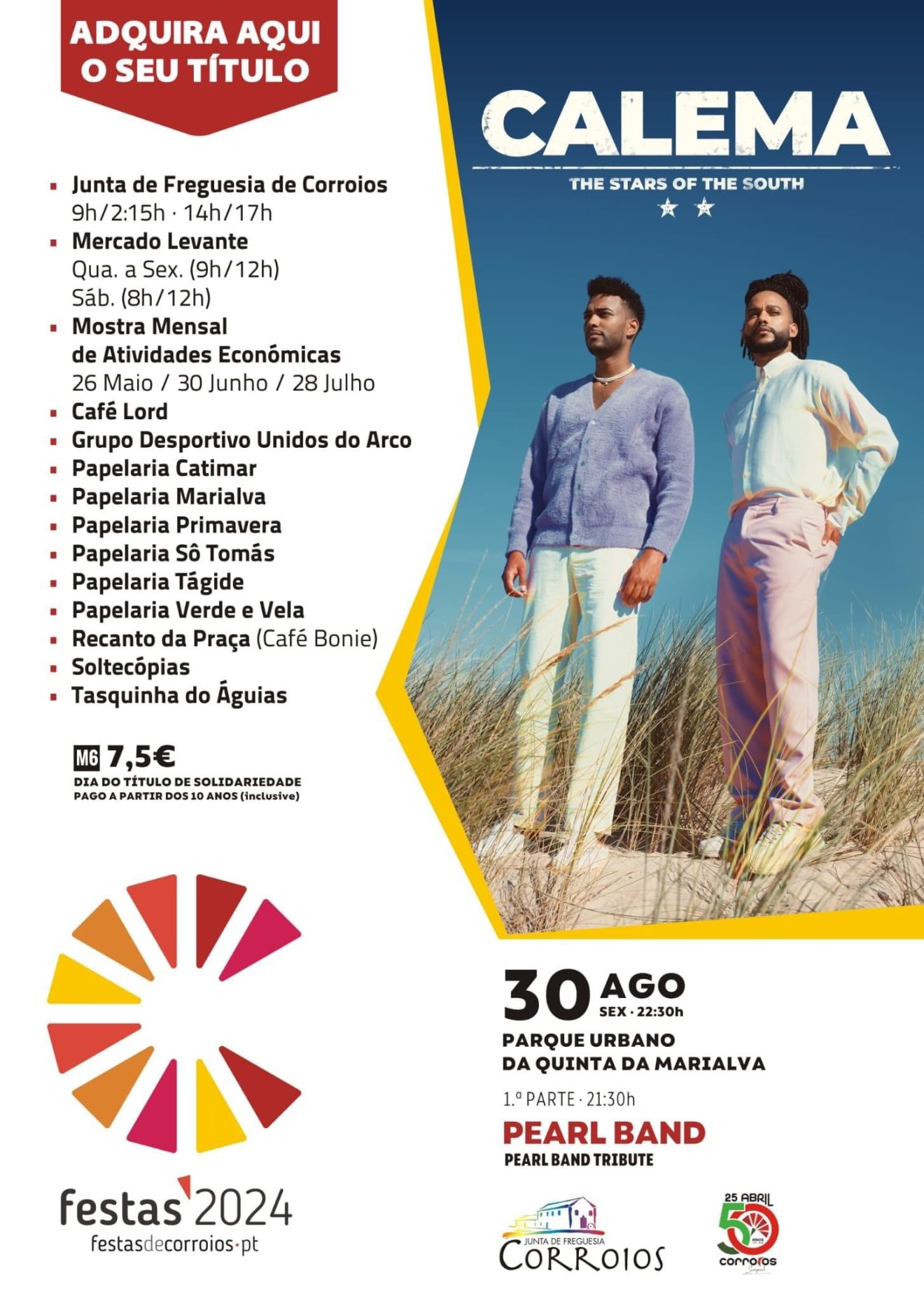 Os Calema Presente no Cartaz das Festas de Corroios 2024